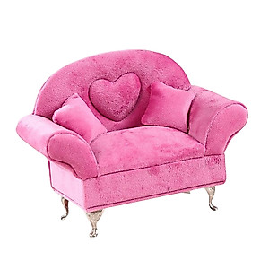 rockible Fashion Sofa Bed Jewelry Box Dollhouse Furniture Women Jewelry Case Jewelry Trinket Box for Bedside Table Living Room Closet Dresser Decor, Pink