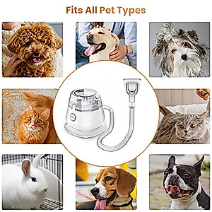 INSE Pet Grooming Vacuum, Dog Grooming Vacuum & Dog Grooming Kit Suction 99% Pet Hair, Large Dust Cup Pet Hair Vacuum with Clipper for Dogs, 5 Pet Grooming Tools for Shedding Pet Hair