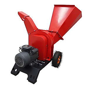 TECHTONGDA Electric Wood Chipper Shredder Mulcher Branch Crusher for Corn Straw Grass Fruit Trees Hand Pushed Multifunctional Garden 220V