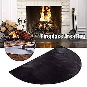 Fireplace Area Rug Fire Retardant Fiberglass Half Round Hearth Rug Non Slip Floor Mat Protects Floors from Sparks Embers Logs 24x42inches