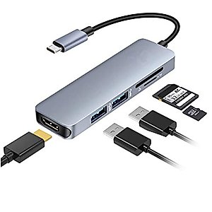 XUNMAIFHB Portable Docking Station,Type-c Docking Station USB3.0 Converter 4k MacBook to HDMI HUB Card Reader USB 3.0 Port/SD Card Slot/TF Card Slot Fast Transmission