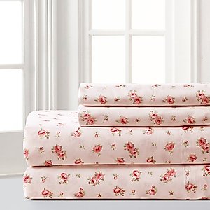 Modern Threads Silky Soft Microfiber and Wrinkle Free Sheets - Luxurious Microfiber Bed Sheets includes Flat Sheet, Fitted Sheet with Deep Pockets, & Pillowcases Blush, Full