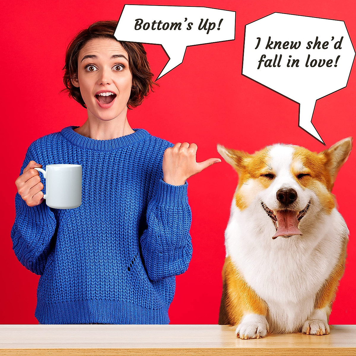 Corgi Palace Corgi Bottom’s Up Surprise Mug, Funniest Corgi Coffee Mug Ever, Best Corgi Gifts for Corgi Lovers, Yes - Corgi Butt Corgi Mug, Funny Corgi Gifts
