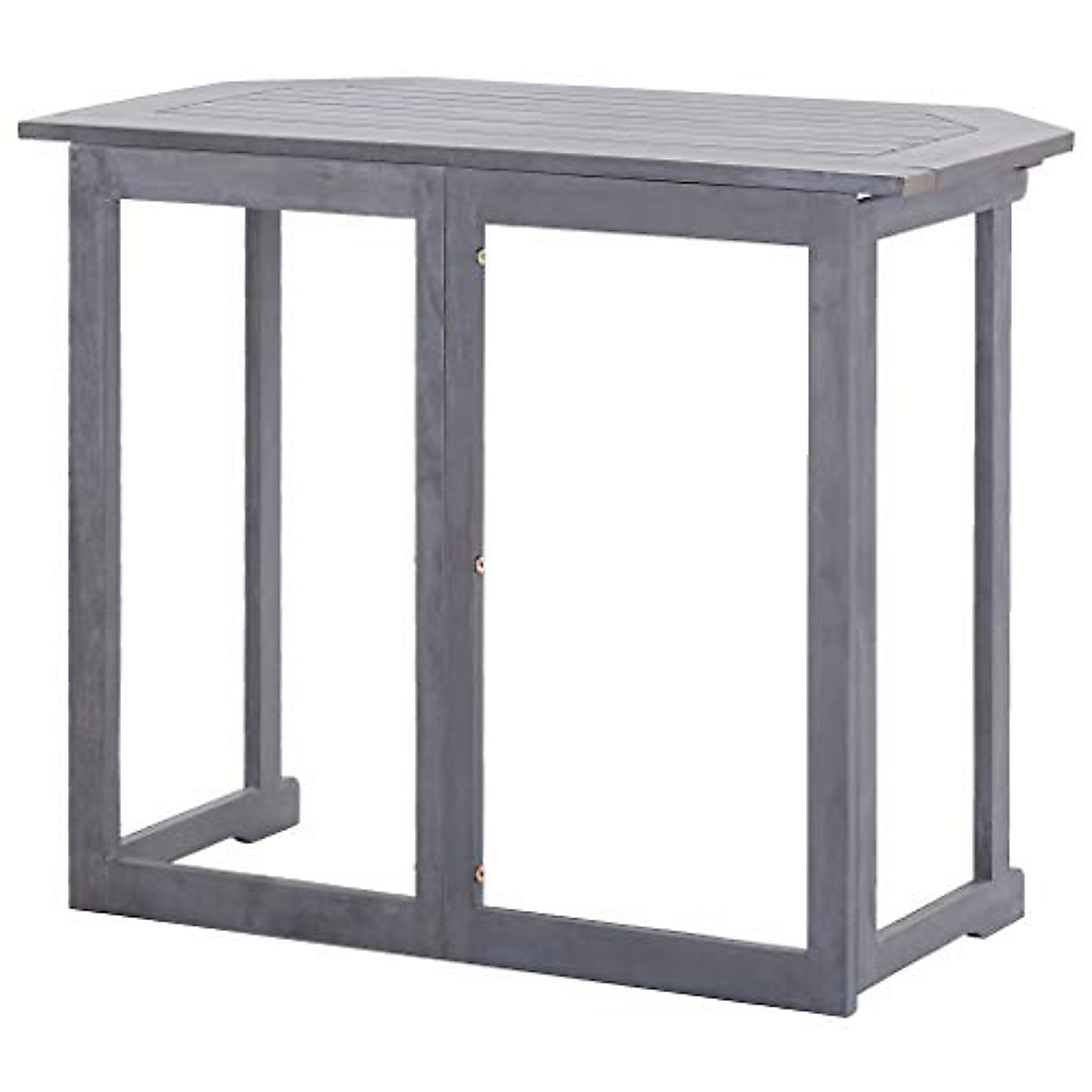 YUUIKLLE Folding Balcony Table，Wood Garden Table, Outdoor Side Table Indoor Outdoor ，for Patio, Balcony or Living Spaces, Kitchen,Garden，35.4"x19.7"x29.1" Solid Acacia Wood