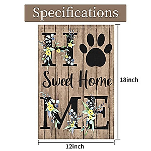 Heyfibro Home Sweet Home Spring Summer Garden Flag 12 x 18 Inch Lawn Flag Double Sided Printed with Pattern Outdoor Yard Welcome Flag Farmhouse Seasonal Outdoor Decoration(ONLY FLAG)