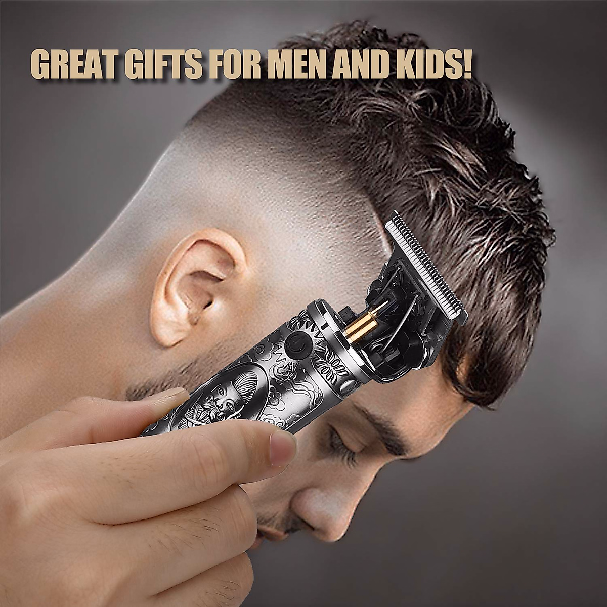 RESUXI Hair Clippers for Men Hair Trimmer for Barbers,Professional Cordless T Blade Trimmer, Beard Edger Liners,Barber Shavers,Ornate Knight Close-Cutting Hair Machine
