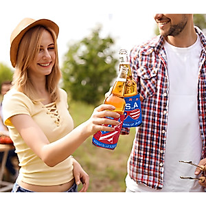 16PCS 4th/Fourth of July Decorations Can Cooler Sleeves for Independence Day Memorial Day Patriotic Party Supplies