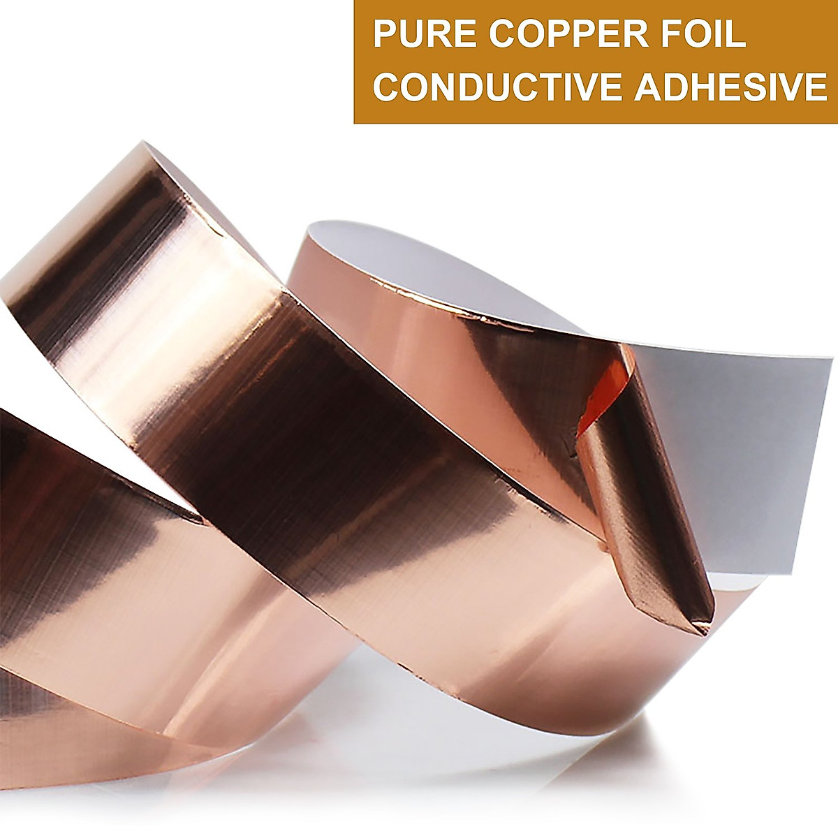 LOVIMAG Copper Foil Tape (1inch X 66 FT) with Conductive Adhesive for Guitar and EMI Shielding, Crafts, Electrical Repairs, Grounding,Masking Tape.