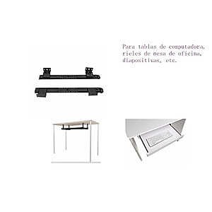 2Pcs Keyboard Slide, 14in Keyboard Drawer Slides Tray, Thickened Steel Desk Slide Computer Keyboard Rail Bracket, Ball Bearing Slides for Keyboard Tray