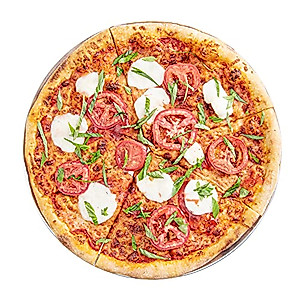 Restaurantware Met Lux 16 Inch Commercial Pizza Pan 1 Coupe Style Pizza Cooking Tray - Heavy-Duty 18-Gauge Aluminum Round Baking Tray Oven-Baking For Pizzas & More