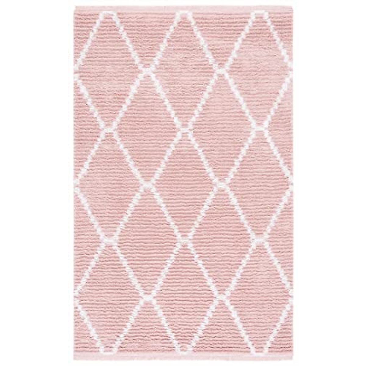 Safavieh Augustine Collection 8' x 10' Pink/Ivory AGT829U Moroccan Boho Trellis Fringe Area Rug