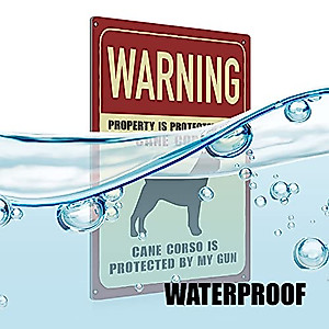 Warning Sign Warning Cane Corso Metal Tin Sign Wall Decor Dog Sign for Home Door Outdoor Decor Gifts - 8x12 Inch
