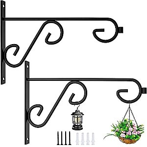 KEHOUXRE Plant Hanger Hook,2 Pcs Plant Bracket,6in Metal Wall Plant Hook for Outdoor or Indoor Planters,Bird Feeders,Decorative Plant Wall Hanger