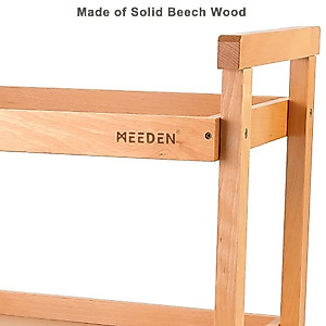 MEEDEN Art Cart Storage Organizer, 3-Tier Rolling Utility Studio Taboret with Caster Wheels, Multifunctional Storage Trolley Shelving Unit on Wheels, Solid Beechwood Art Supplies Studio Cart Classroom