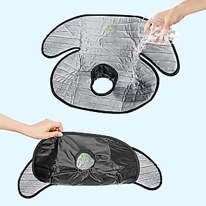 Piddle Pad Car Seat Protector, 2PCS Waterproof Carseat Liner Toddlers and Infants, Piddle Pad for Safety Carseats Strollers Potty Training and Dinner Chair Machine Wash and Dry Anti Slip(Black+Grey)