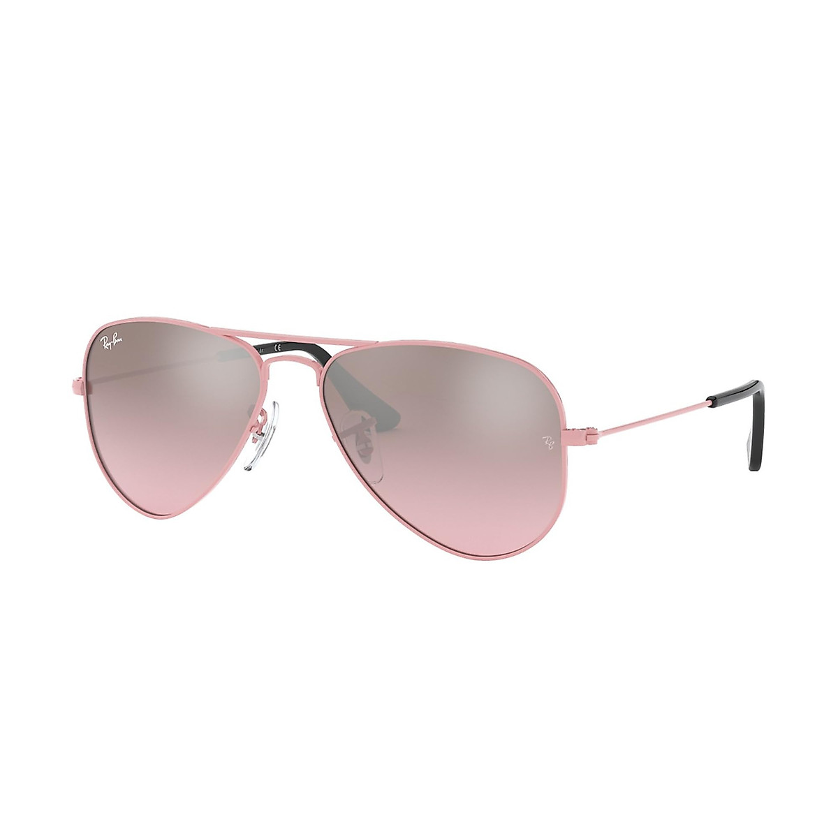 Ray-Ban Junior Kids' Aviator RJ9506S 211/7E 52MM Pink/Pink Mirror Silver Gradient Aviator Sunglasses for Boys for Girls + BUNDLE With Designer iWear Eyewear Kit