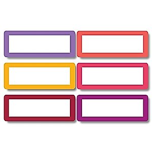 Lovable Labels Jumbo Write-on Storage Bin Label Stickers, 6 Blank Labels for Storage Bins Makes Organization and Storage Bins Labeling Quick and Easy. (Vibes, Jumbo)