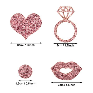 Grevosea 200Pcs Bachelorette Decorations Rose Gold Diamond Ring Confetti Engagement Party Decorations Glitter Bachelorette Rose Gold Confetti for Wedding Birthday Party Decoration