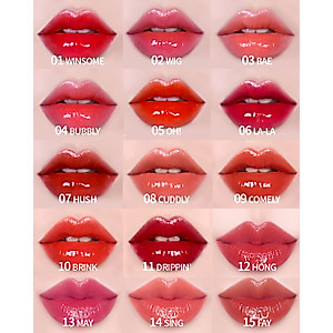 HOLIKA HOLIKA Heart Crush Glow Lip Tint Air – Korean Lip Tint with High Shine Juicy Fruit Jam Colors Lip Stain – Hydrolyzed Collagen & Vitamin C (15 FAY)