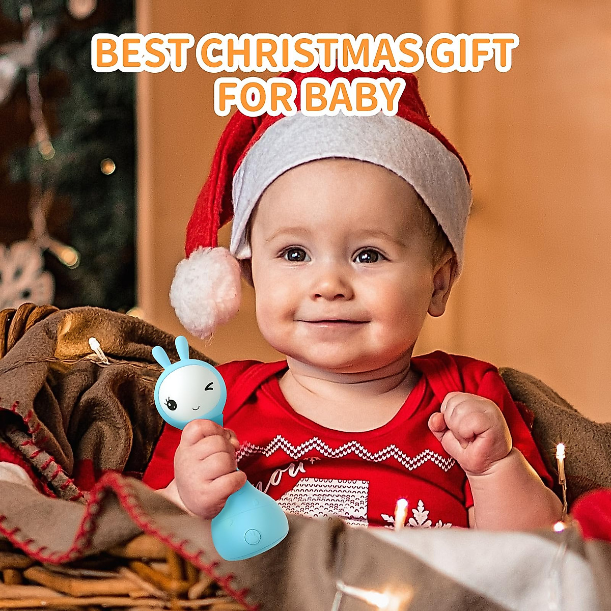 alilo Yoyo Talking Bunny Baby Singing Musical Rattle, Mimicking Toys Repeats What You Say, Preloaded 90+ Quality Audio Content, ABC/Number/Notes Learning Toys for Toddlers, Infant Newborn Baby Gifts