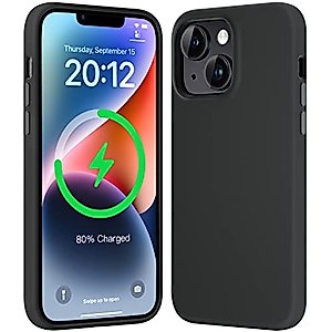 Mkeke Magnetic for iPhone 14 Plus Case [Compatible for MagSafe] Liquid Silicone Military Grade Shockproof Protective Phone Cover with Soft Microfiber Lining for Apple iPhone 14 Plus (6.7"),Black