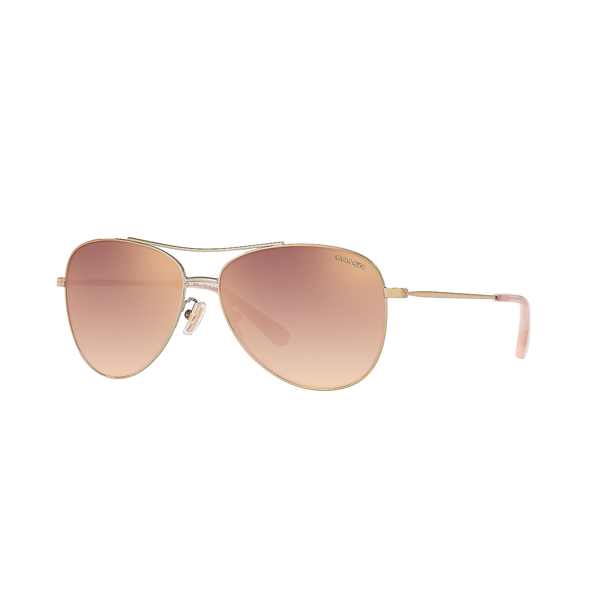 Coach HC7079 Sunglasses, Light Gold/Rose Gold Gradient Mirrored, 58 mm