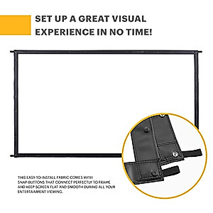 KODAK 150” Replacement Projector Screen | Fast Fold High Contrast White Projection Backdrop for Outdoor & Indoor Movies in Front Projection | Easy Clean Glare Proof, Wrinkle Free Fabric