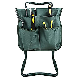LEMY Garden Kneeler Seat Multiuse Portable Garden Bench Garden Stools Foldable Stool with Tool Bag Pouch EVA Foam Pad