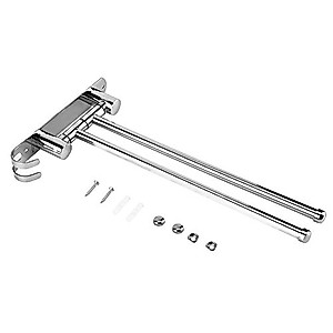 Oumefar Towel Rack, Wall Mounted Towels Rail Rust Resistant Easy To Install 304 Stainless Steel for with Hook for Bathroom(Two shots) Plumbingfixtures