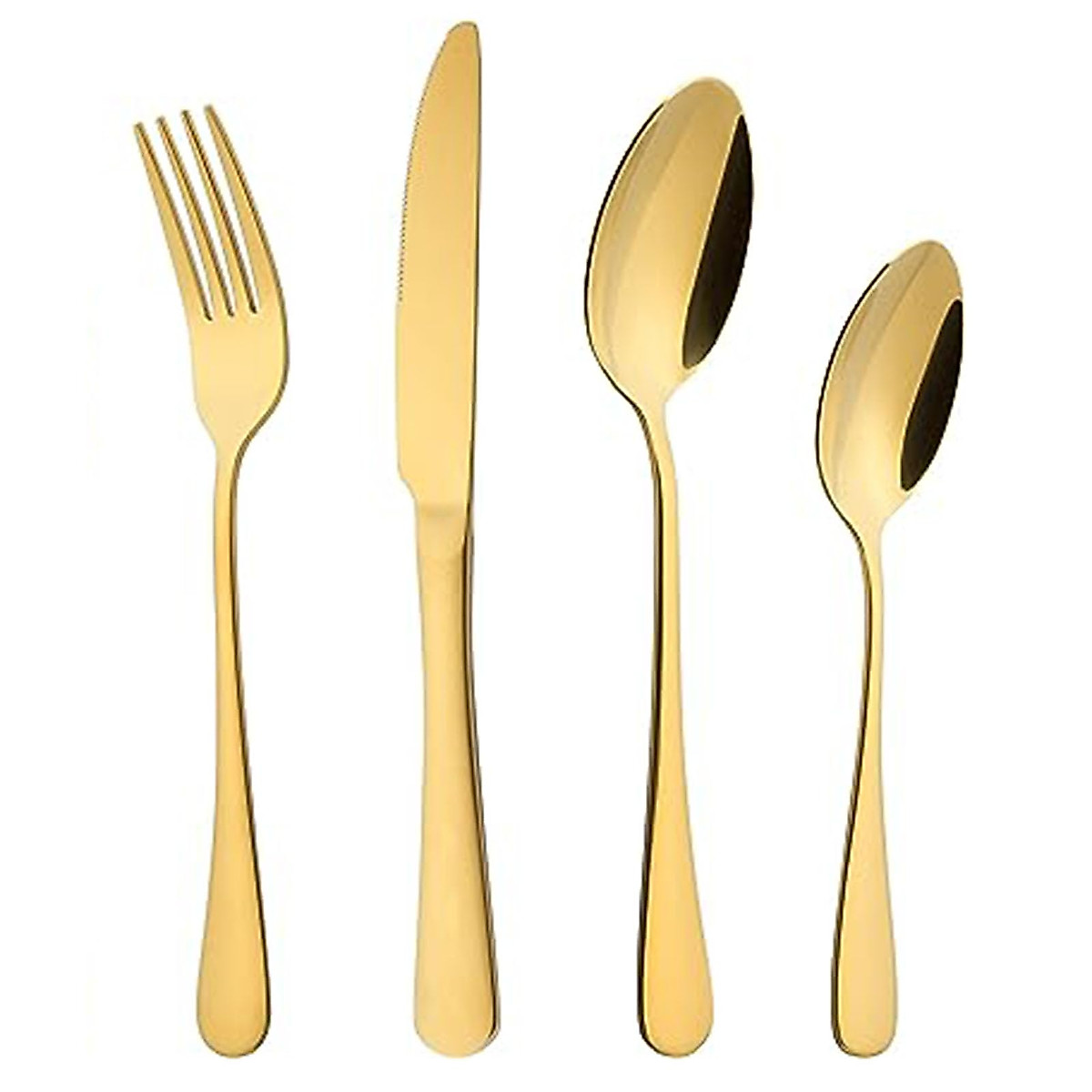 Gold Flatware Set, Service for 4,Premium Stainless Steel Tableware Set 16Piece Cutlery Utensils Set Include Knife Fork Spoon Durable