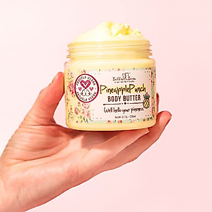 Bella & Bear Pineapple Body Butter, Hydrating Formula - Vegan Travel Size (6.7oz)