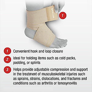 MUELLER Sports Medicine All-Purpose Support Wrap for Men and Women, Adjustable Compression for Joint and Muscle Support, Beige, Regular (Pack of 1)