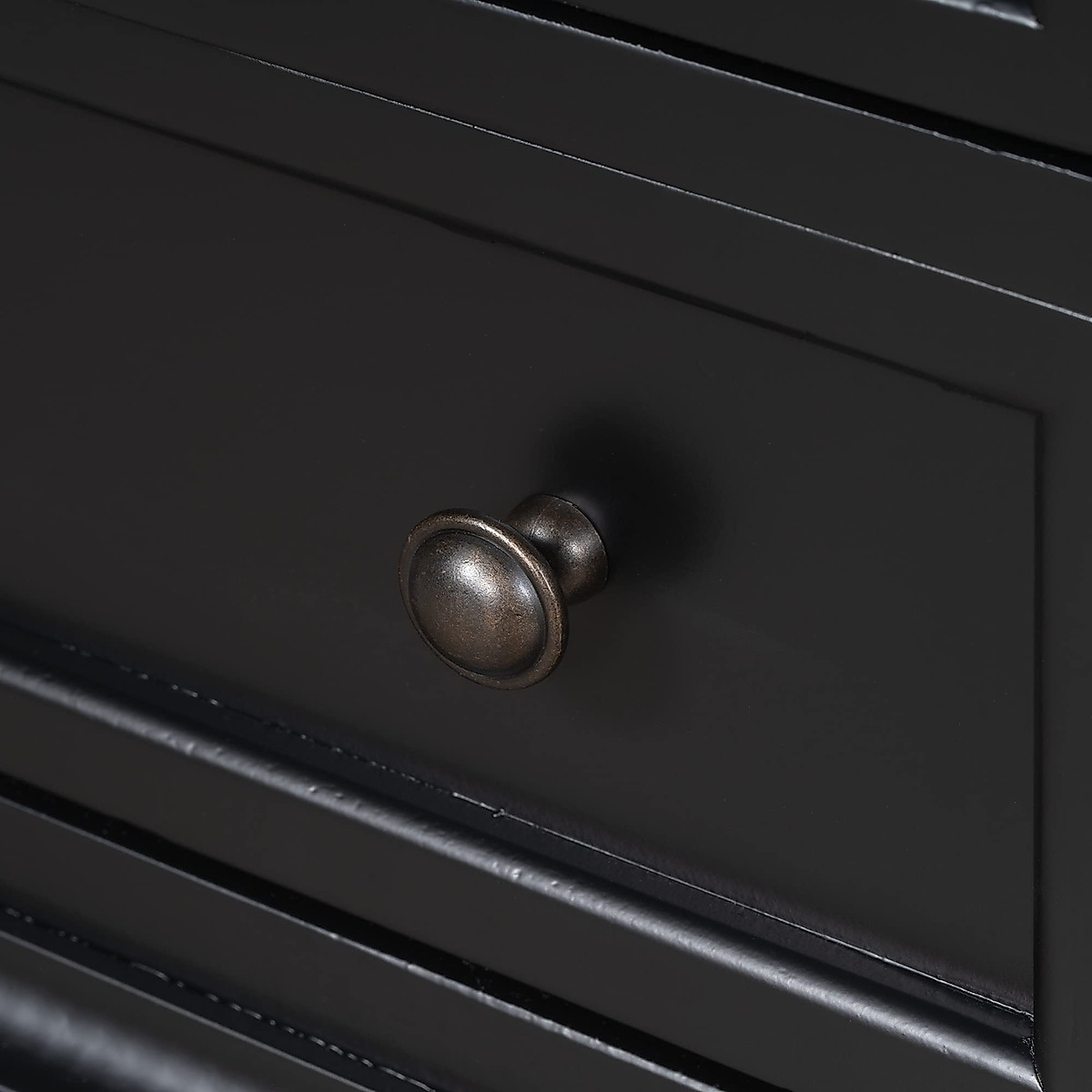 Voohek Wood Nightstand, Bedside Night Stand Sofa Side End Tables with 3 Drawers, Pull Out Tray for Home, Bedroom, Living Room, Black