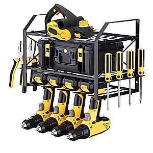 Power Tool Organizer and Storage for Garage Wall Mount Shelving, Pegboard Drill Holder Wall Hangers for Tools Control Accessories Yard Tool for Garage Perfect for Gift 16.5"D* 7.8"W* 9.6"H