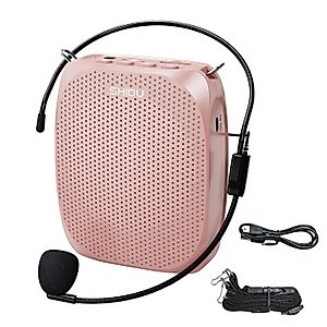 SHIDU Voice Amplifier Teachers,Megaphone Speaker Portable PA System with Microphone Headset(Work of 12hours) Supports MP3 Format Audio for Tour Guides Coaches Yoga Fitness Instructors