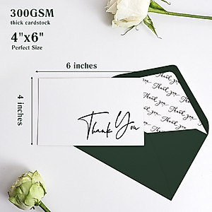 Goefun 144 Thank You Cards with Envelopes Bulk Pack 4×6 Green Blank Thank You Notes, Elegant Designs for Wedding, Baby Shower, Bridal Shower, Small Business, Graduation and Funeral