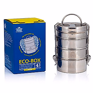 4 Tier Indian-Tiffin Stainless Steel Small to Medium Tiffin Lunch Box