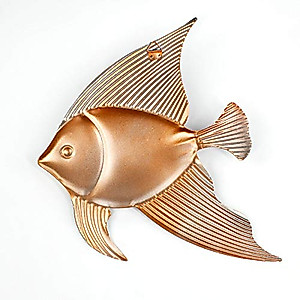 FANWNKI Set of 3 Metal Fish Wall Decor Art Outdoor Indoor Sculpture Hanging for Pool Home Porch Fence Garden