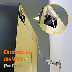 Metal TV Safety Straps (2-Pack) Heavy Duty Furniture & TV Anti Tip Straps | Sturdy Hardware Included