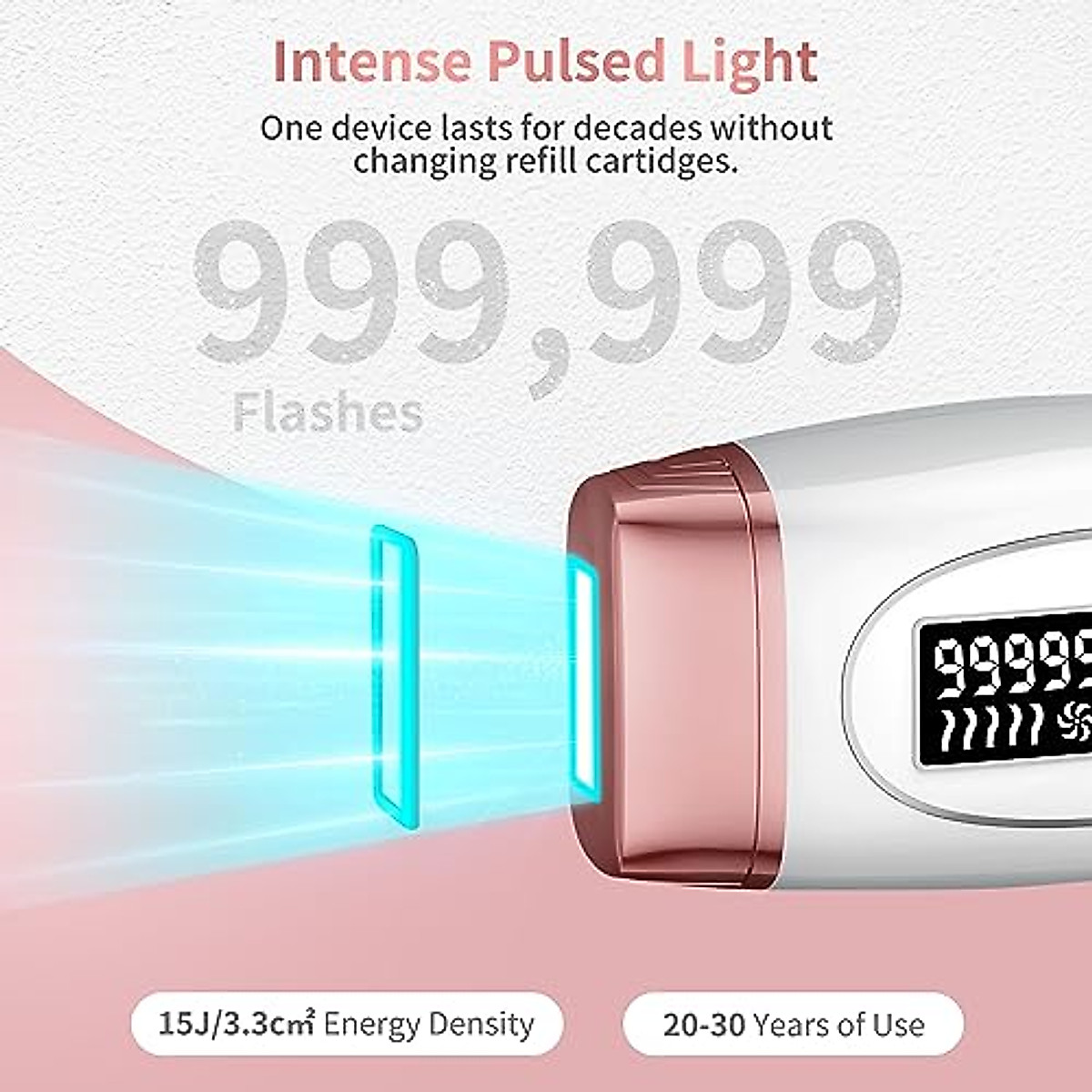 Painless Hair Removal for Women Permanent,at Home Hair Removal Device for Women and Man Facial Armpits Legs Arms Bikini Line Whole Body (Light red - white)