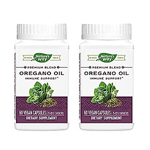 Nature's Way Oregano Oil 75-85% Carvacrol per Capsule, Vegetarian, 60 Vegetarian Capsules (2 Pack)