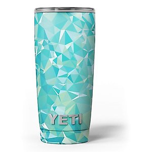 Design Skinz Teal Geometric V13 - Skin Decal Vinyl Wrap Kit Compatible with The Yeti Rambler Cooler Tumbler Cups