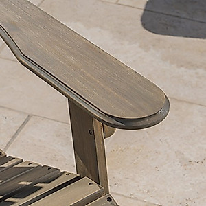 GDFStudio Halley Outdoor Reclining Wood Adirondack Chair with Footrest (2, Grey)