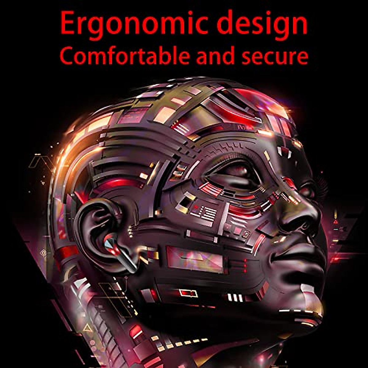 NA# Wireless Bluetooth Digital Display Game Headset - Low Delay in Ear Light Effect Music/Game Mode with Charging Case - Light-Weight Earbuds for Running Outdoor Office Driving Travel Sports