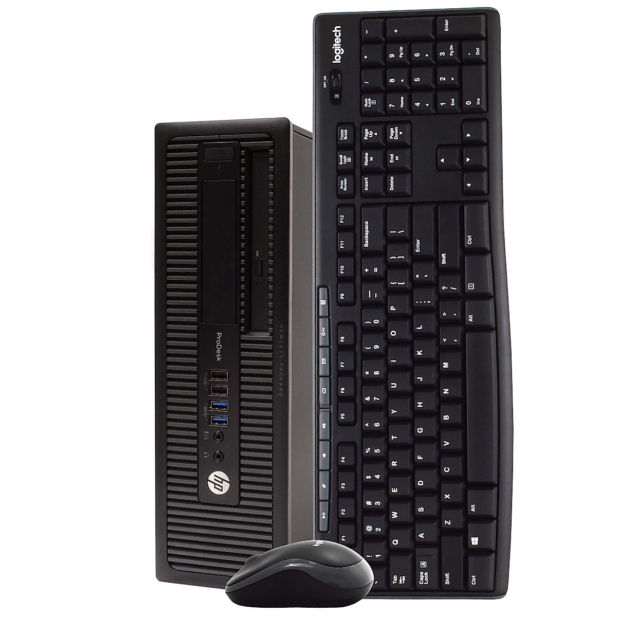HP ProDesk 600G1 Desktop Computer PC, Intel Quad-Core i5, 500GB HDD Storage, 4GB DDR3 RAM, Windows 10 Home, DVD, WiFi, New 24in Monitor, Wireless Keyboard and Mouse (Renewed)