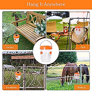 Wasp Trap, ASpace 2 Pack Wasp Traps Outdoor Hanging, Solar Reusable Yellow Jacket Trap, Easy and Efficient Capture of Yellow Jackets, bee, Fly, Fruit Flies and Other(2Pcs Orange), (ASpace-0)