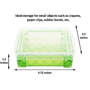 Advantus Crafts Storage Studios Super Stacker 6-Pack of Crayon Box 1.5 x 3.5 x 4.75 inches; Set Comes In Random Color Combinations of Blue, Clear, Green, Purple or Red (Colors will vary from image)