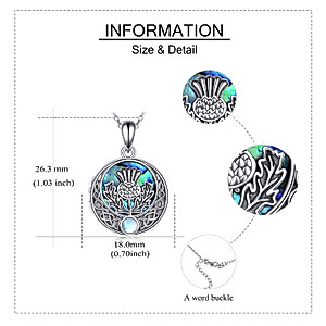 DAYLINLOVE Scottish Thistle Locket Necklace Sterling Silver Locket Necklace That Holds Pictures Scottish Thistle Pendant Jewelry for Women Wife Girlfriend