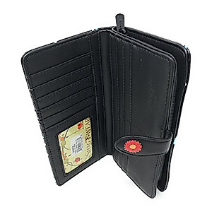 Shag Wear Llama Large Wallet for Women Black 7"