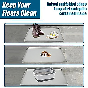 Confote Stainless Steel Replacement Tray for Dog Crate, 41.1"x26" Pet Cage Floor Pan Chew-Proof & Crack-Proof